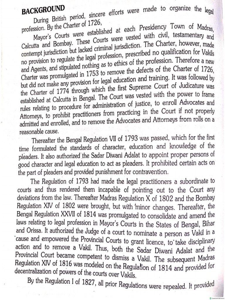 Historical Background of Advocates Act, 1961 | PDF