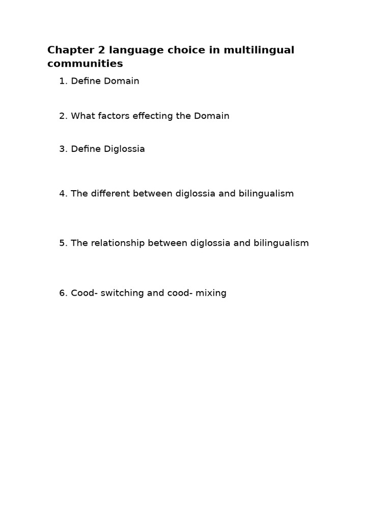 Language Dynamics in Multilingual Communities | PDF