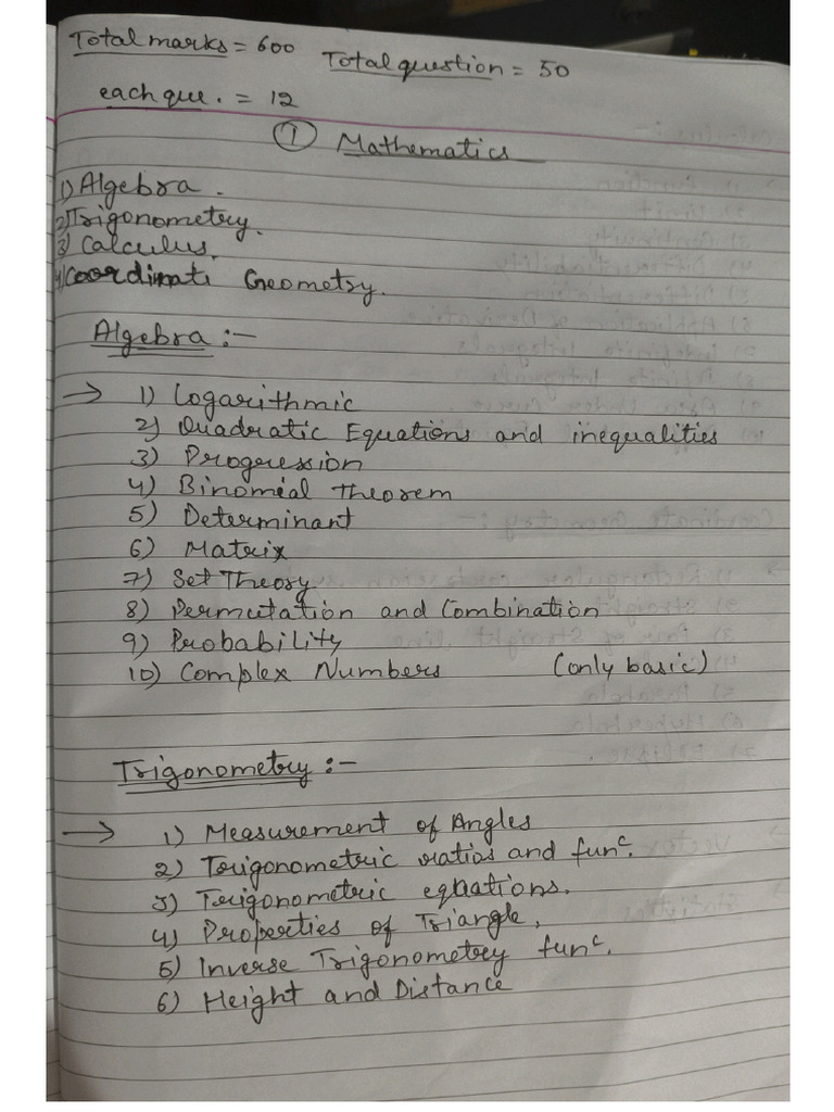 NIMCET - 2026 Syllabus | PDF