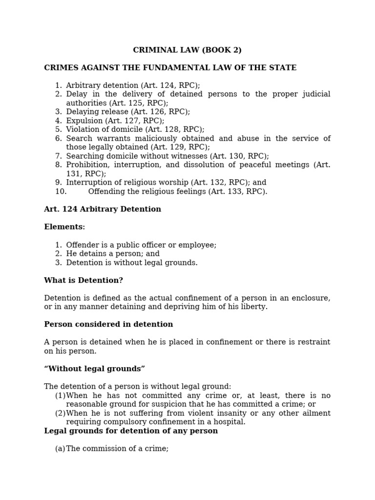 Crimes Against The Fundamental Laws of The State 1 | PDF | Search And ...
