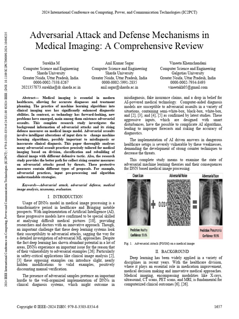 Adversarial Attack and Defense Mechanisms in Medical Imaging A ...