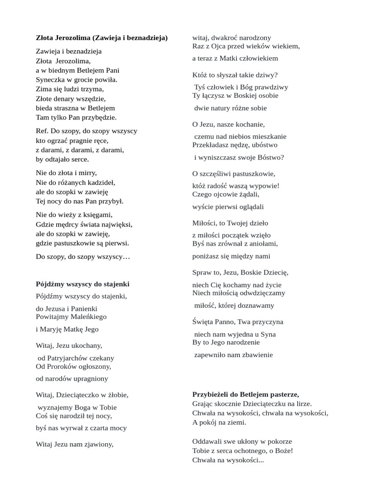 Kolędy Teksty 1 | PDF