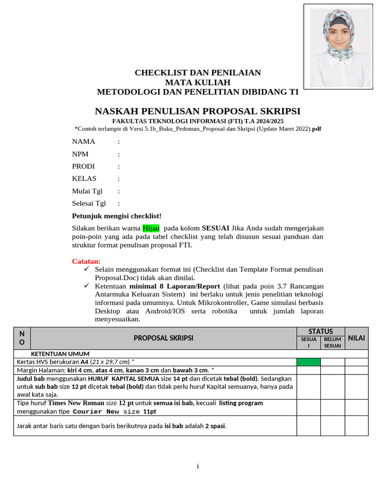 Contoh Penulisan Proposal Skripsi TI | PDF