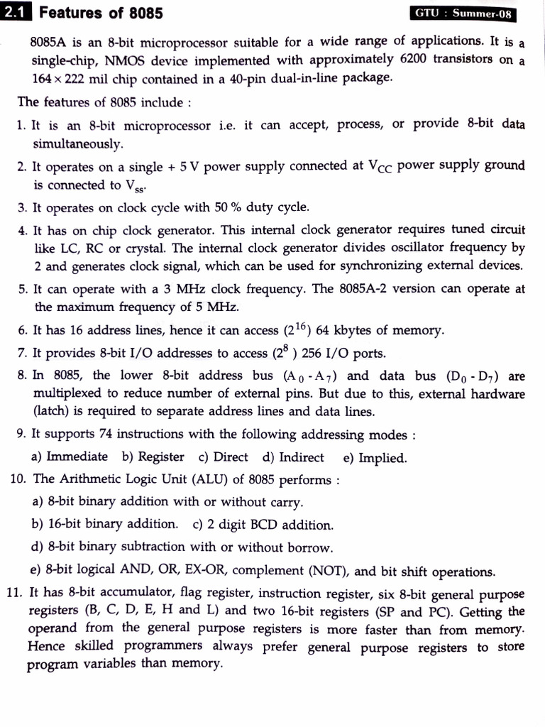 Unit-2 8085 Microprocessor - Technical | PDF | Central Processing Unit | Input/Output