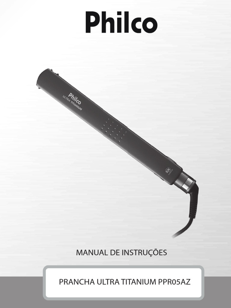 Manual Prancha PPR05AZ Titanium Power BIV | PDF | Cabelo | Tomadas elétricas