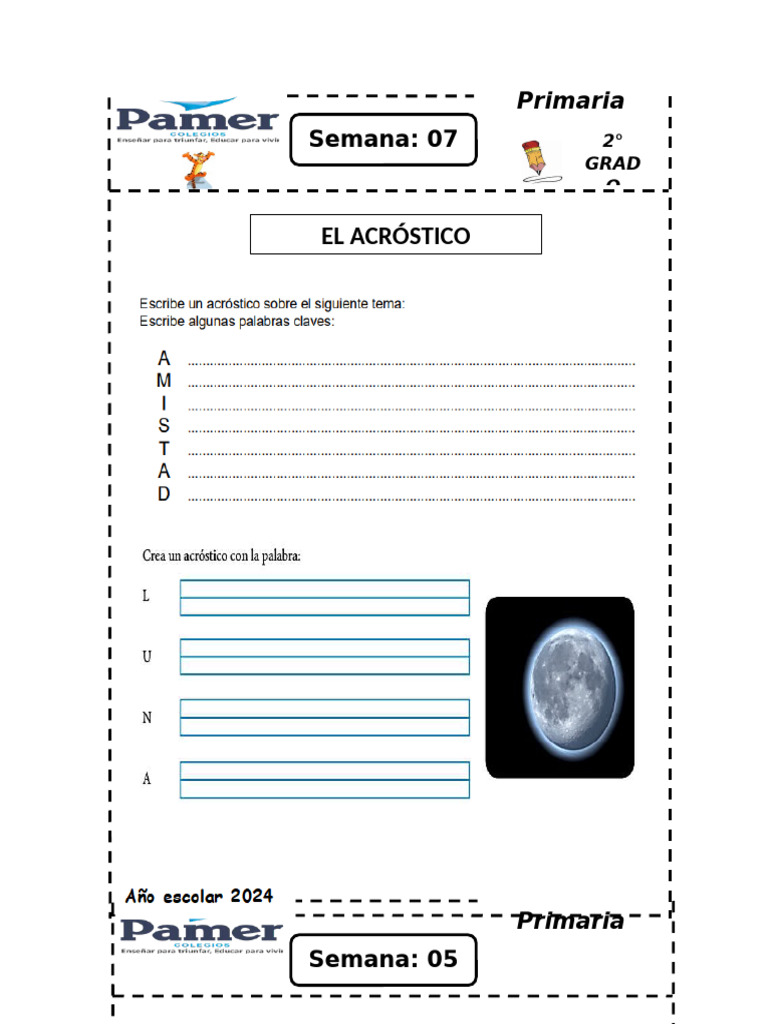 Fichas de Comunicación Sobre El Acróstico | PDF