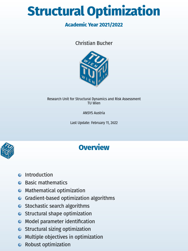 Structural Optimization Techniques Overview | PDF | Matrix (Mathematics) | Eigenvalues And ...