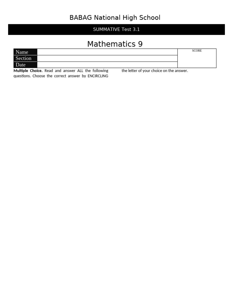 Grade 9 Math Third Quarter Quadrilaterals - 093817 | PDF | Rectangle ...