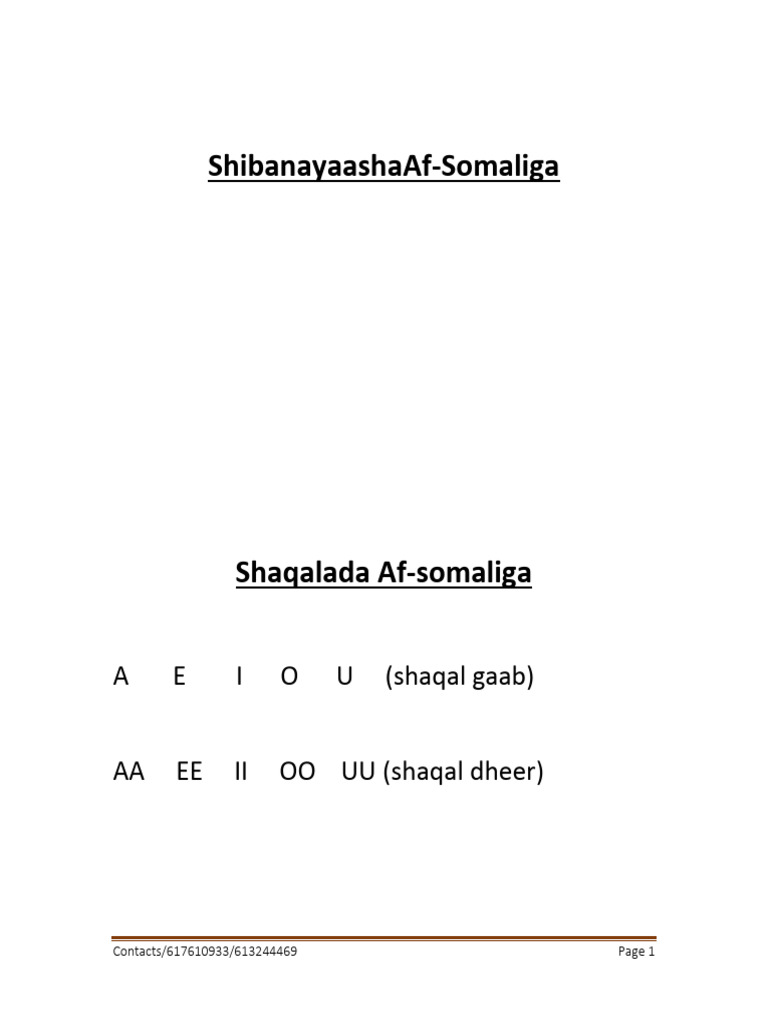 Somali Language Learning Resources | PDF