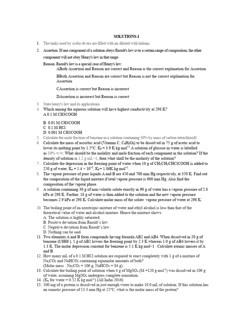 CHEM HHW | PDF | Materials | Scientific Phenomena