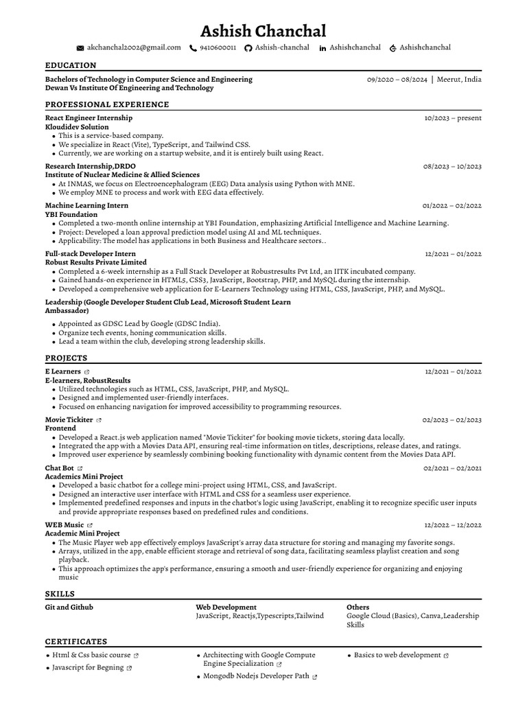 Ashish-Chanchal-FlowCV-Resume-20240125 (1) | PDF | Web Development ...