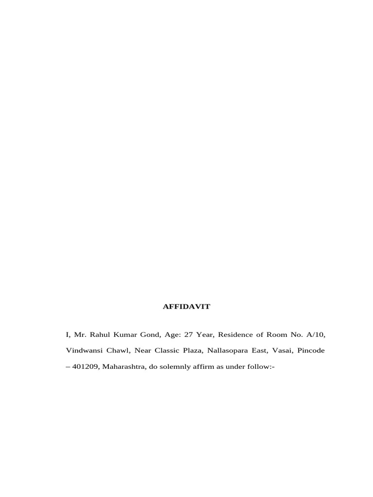 Character Affidavit | PDF