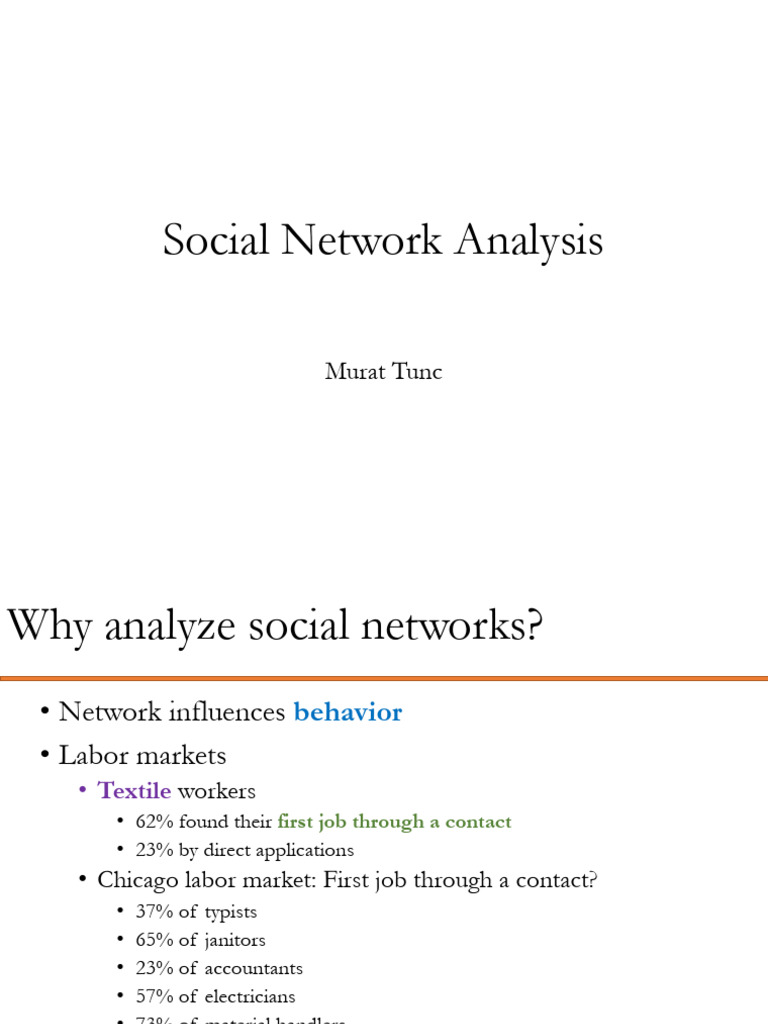 Lecture 5 - Social Network Analysis | PDF | Applied Mathematics | Discrete Mathematics