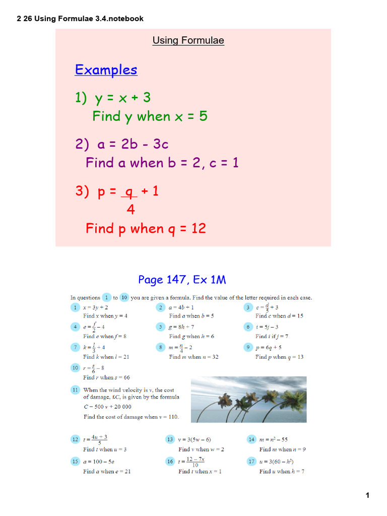 1 - Using Formulae | PDF