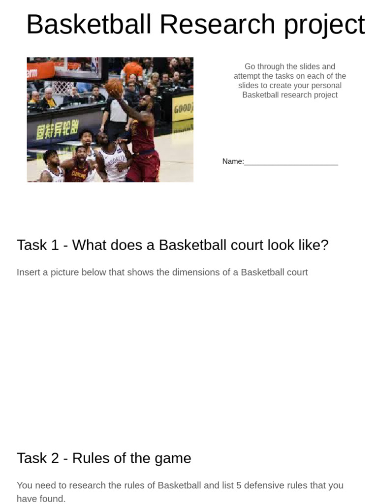 Basketball Research Project Guide | PDF