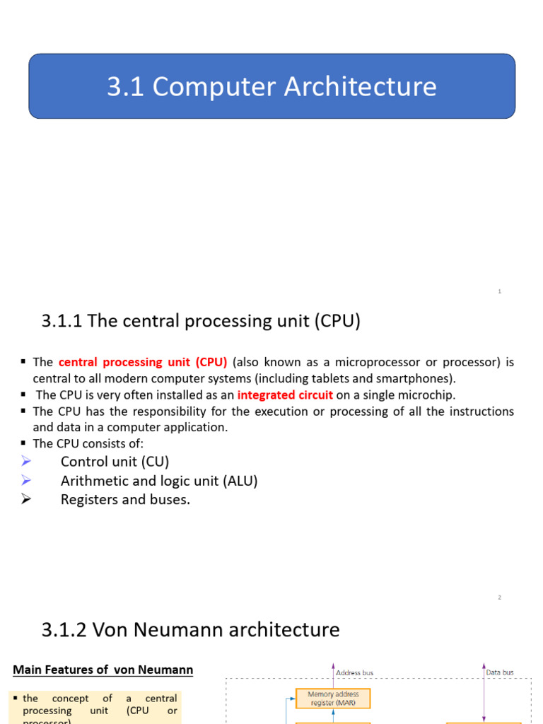 3.1 ComputerArchitecture | PDF | Central Processing Unit | Embedded System