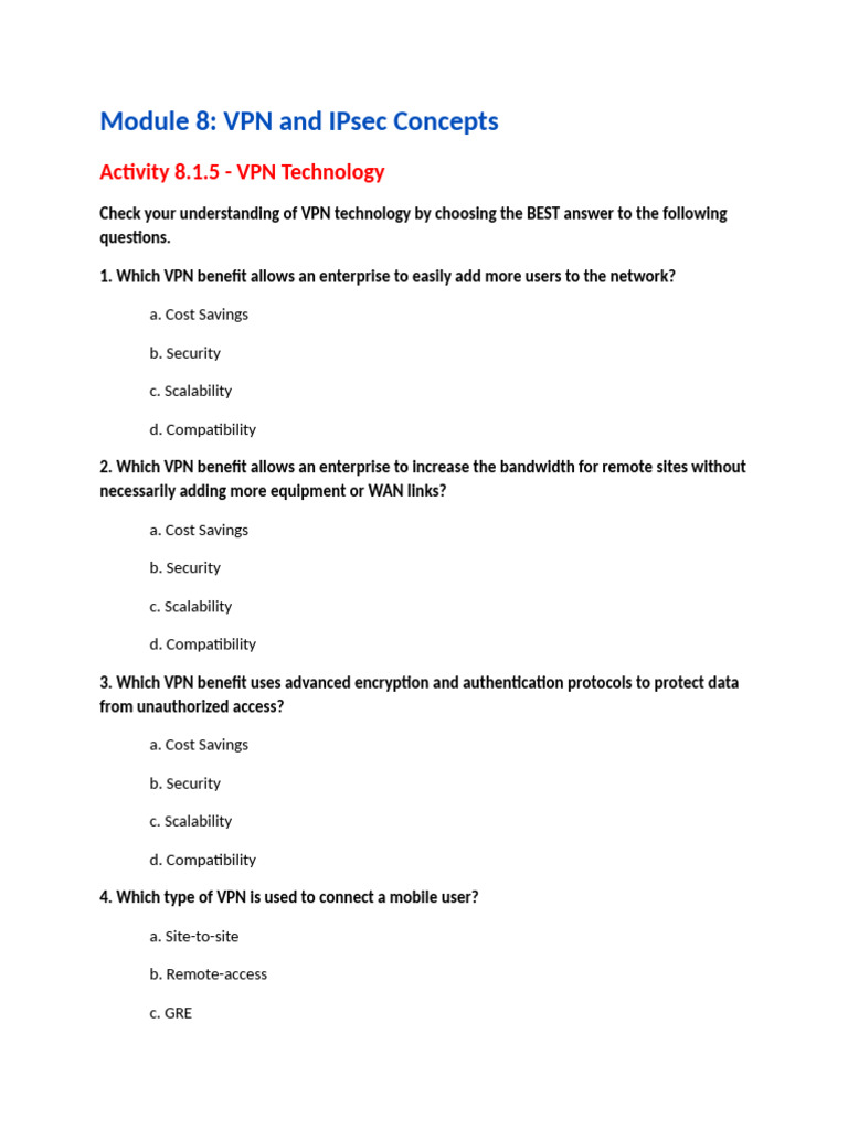 ENSA - Module 8 - 8.1.5 | PDF
