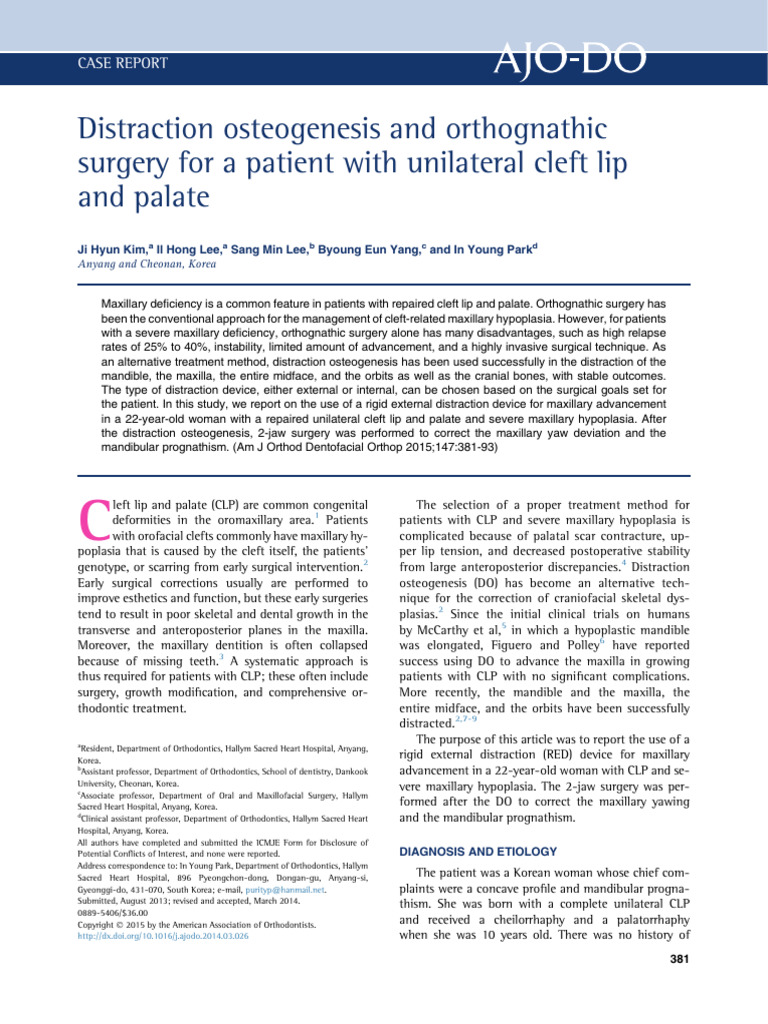 cleft lip and palate AJO DO | PDF | Orthodontics | Medical Specialties