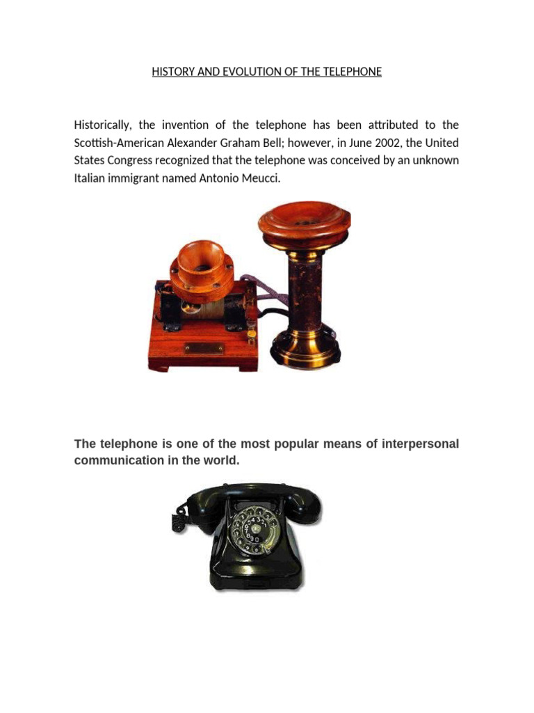 Evolution of Telephones | PDF