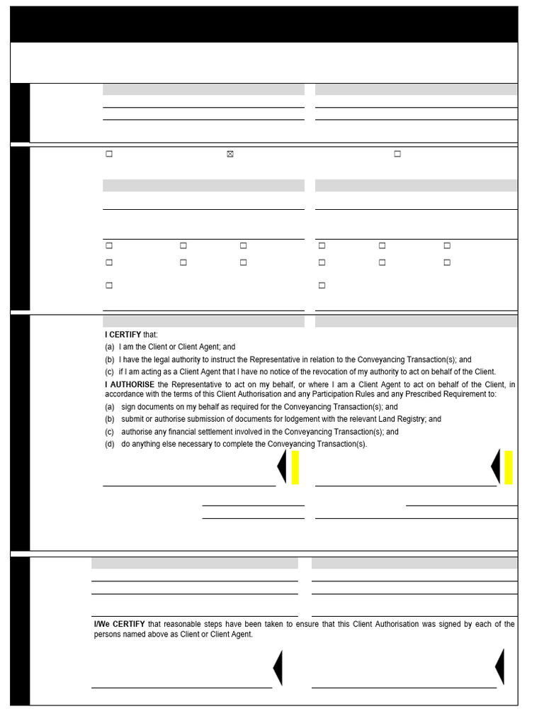 PEXA Client Authorisation Form v6 | PDF | Conveyancing | Civil Law ...