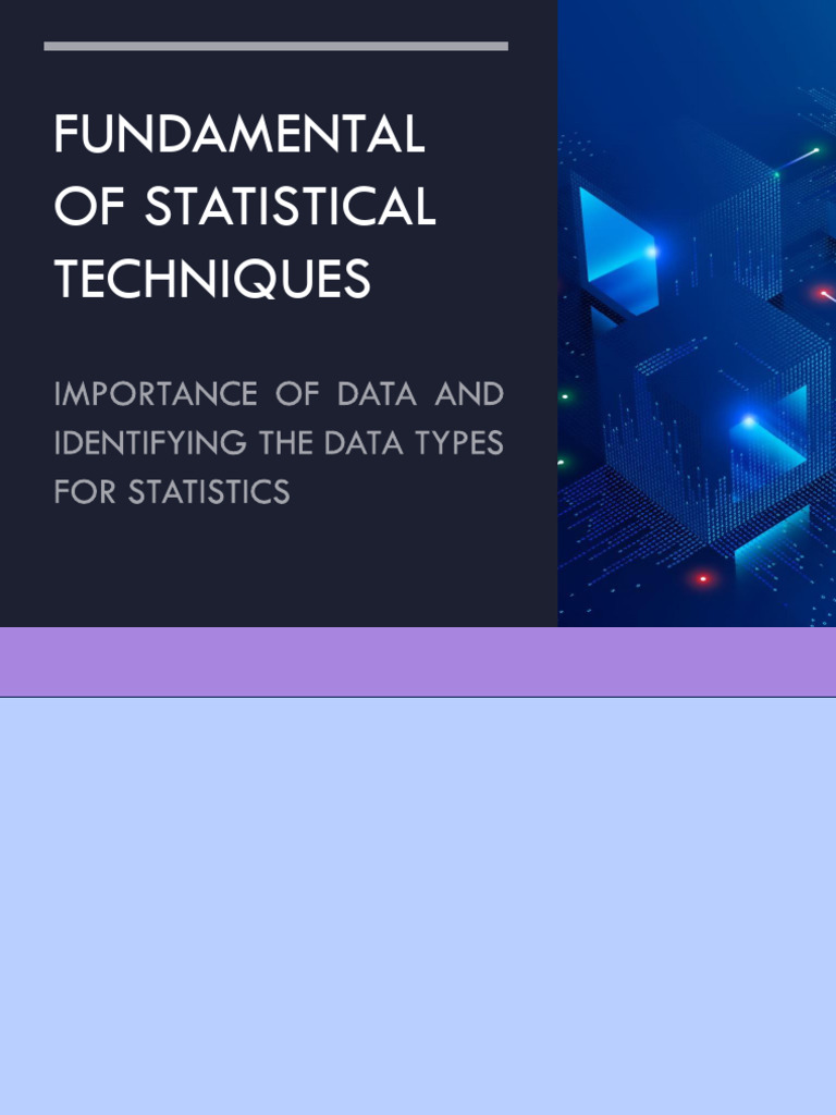 2-Fundamental of Statistical Techniques | PDF | Coefficient Of Variation | Statistics