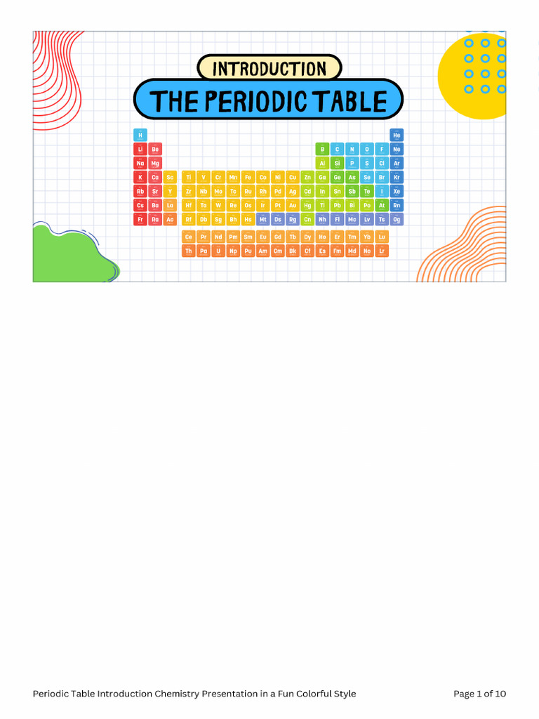 Periodic Table Introduction Chemistry Presentation in a Fun Colorful ...