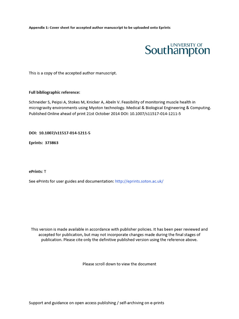 2014. Schneider. Feasibility of monitoring muscle health in ...