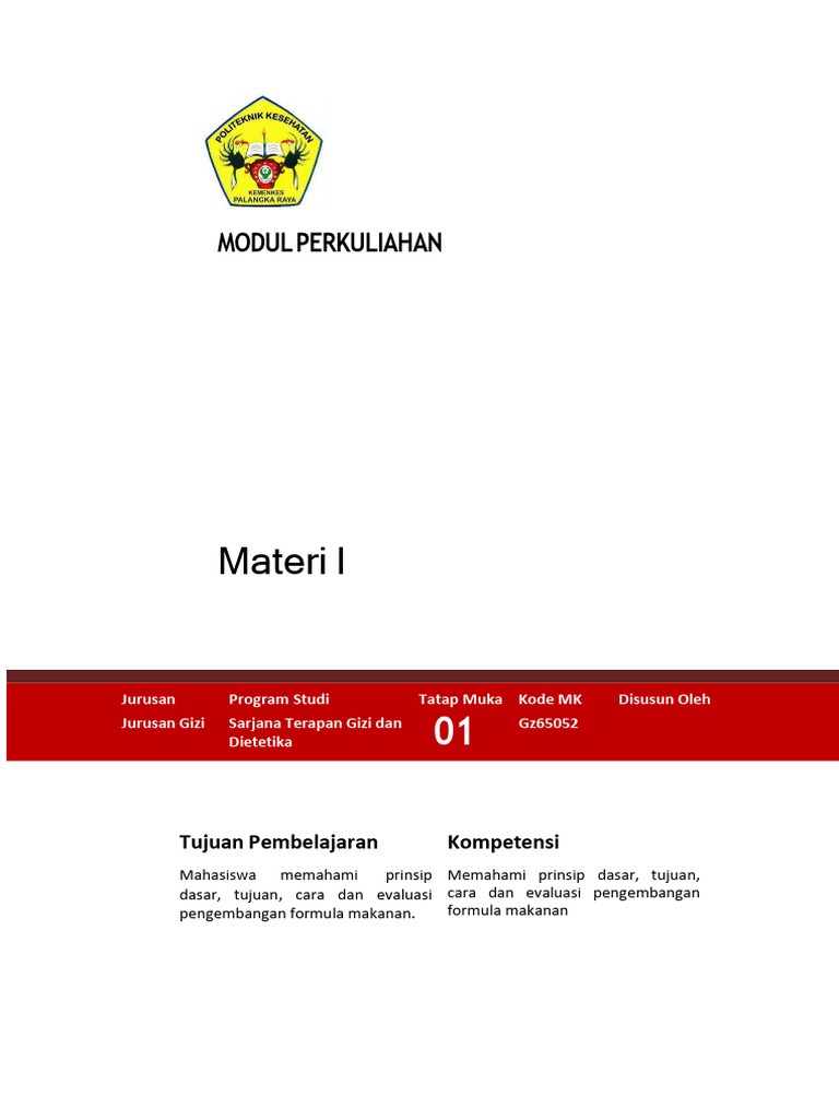 Modul Pengembangan Formula Makanan | PDF