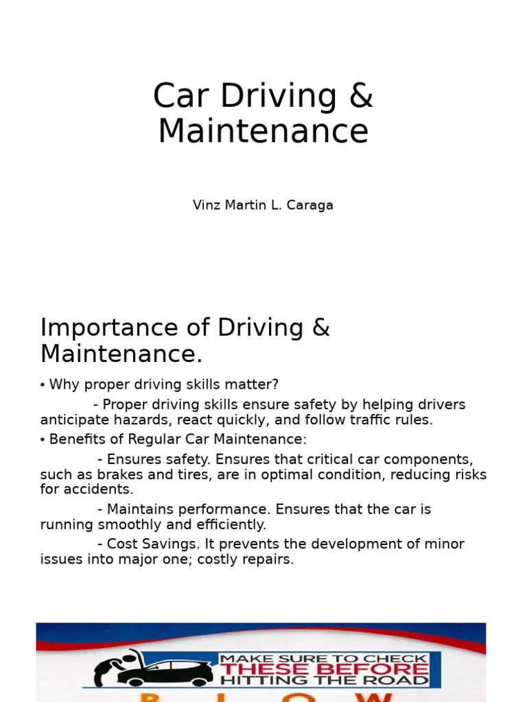 Car Driving and Maintenance | PDF