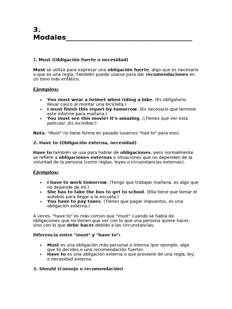 Verbos Modales Ingles | PDF | Grabación de sonido