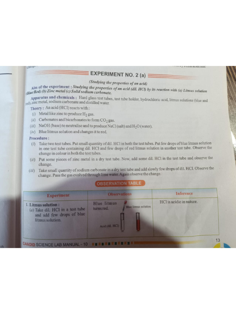 Chemistry Practical Class - 10 | PDF