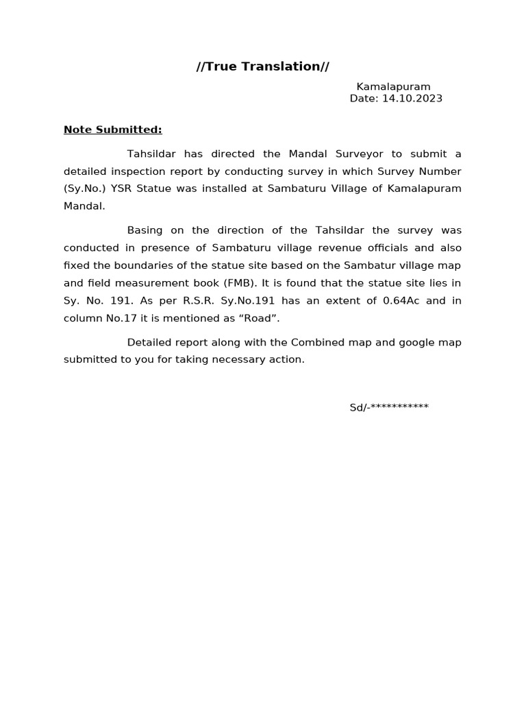 true Translation//: Note Submitted | PDF