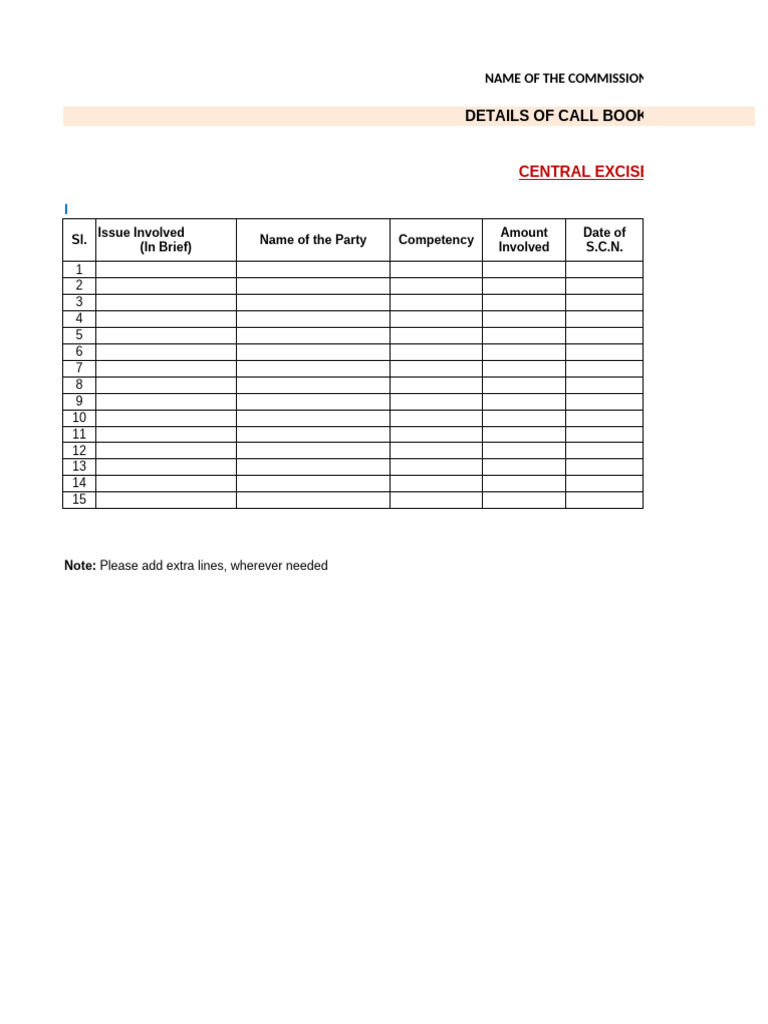 Call Book Cases Overview in GST | PDF