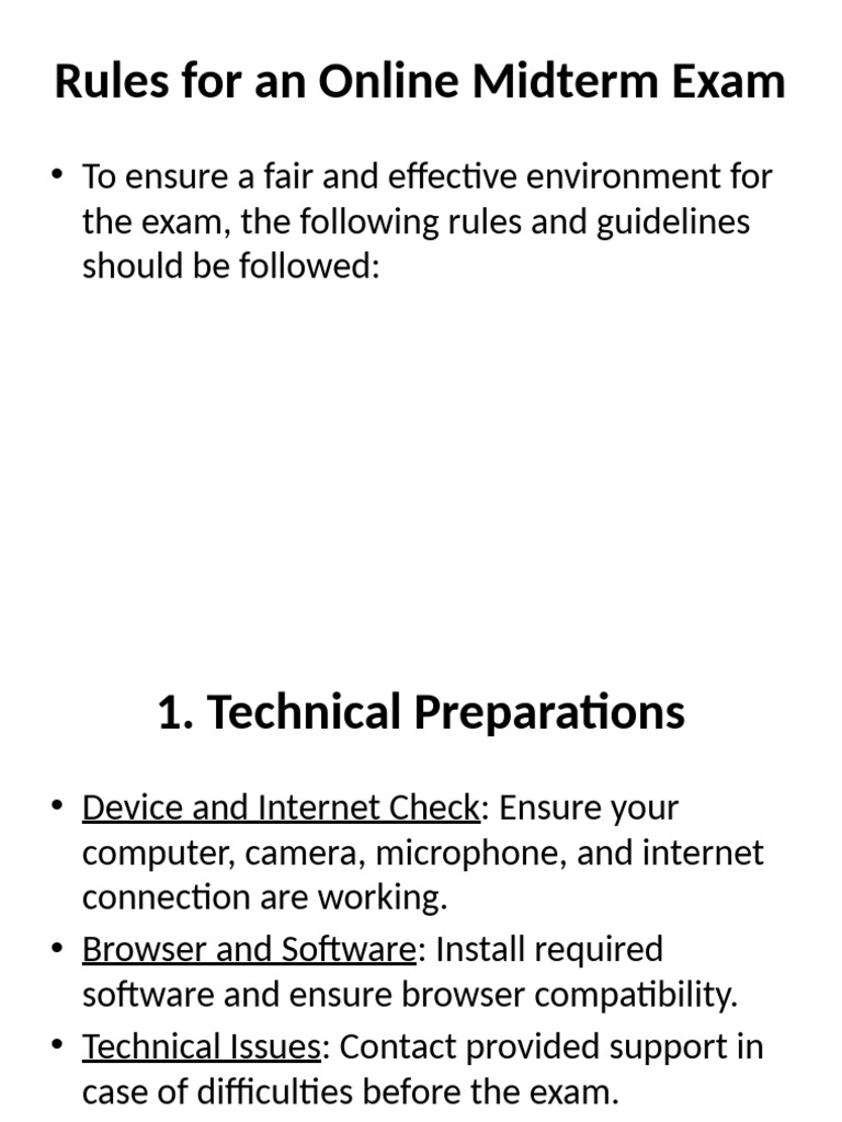 Online Midterm Exam Rules | PDF | Risk