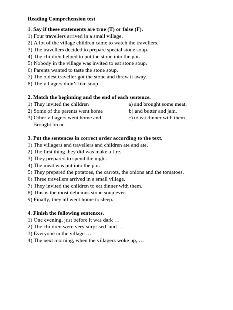 Reading Comprehension Test | PDF