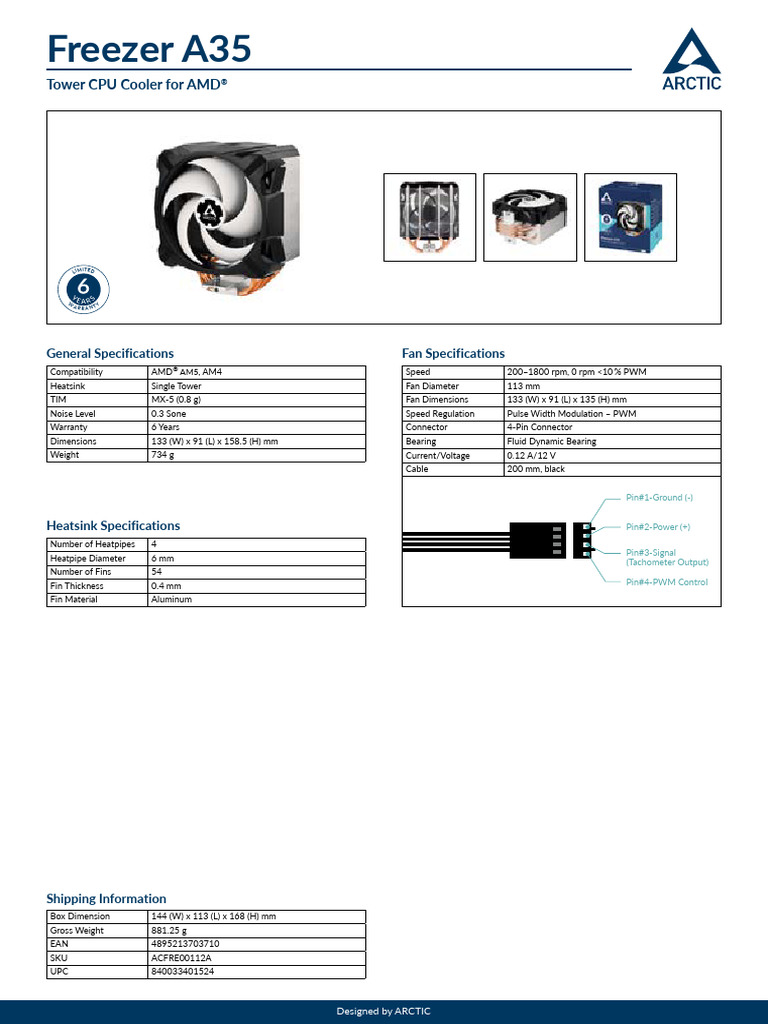 Spec Sheet Freezer A35 EN | PDF | Computer Hardware