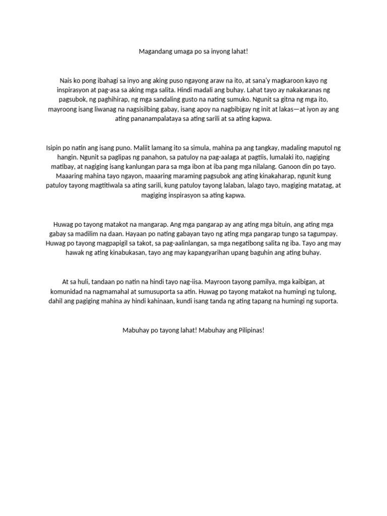 Magandang umaga po sa inyong lahat | PDF