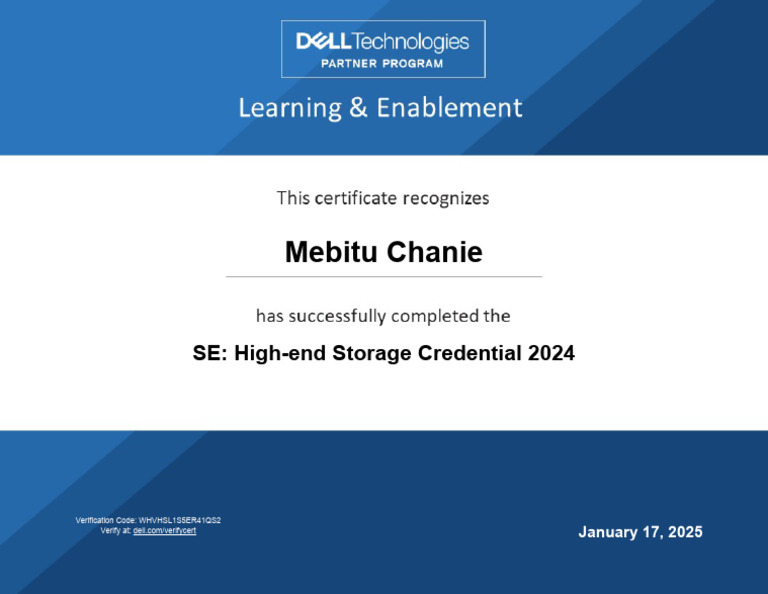 SE - High-End Storage Credential 2024 Certificate | PDF