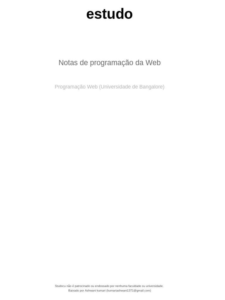Fundamentos de Programação Web | PDF | Xhtml | Html