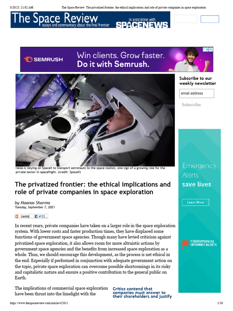 The+Space+Review +the+Privatized+Frontier +the+Ethical+Implications+and ...