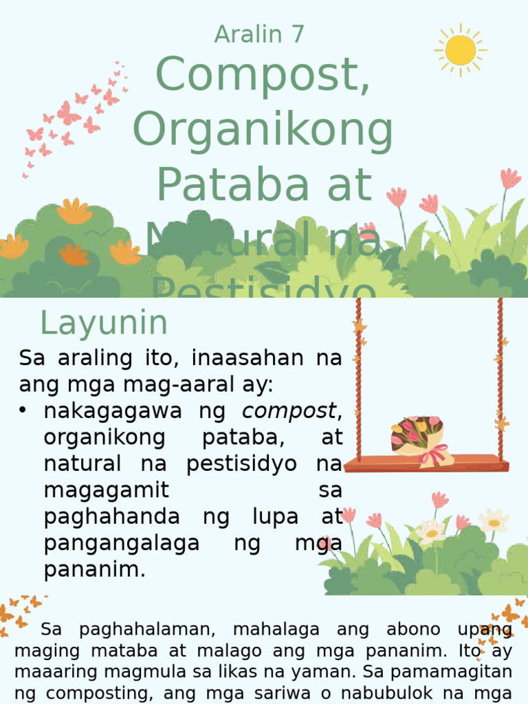 EPP 4 Aralin 7 Compost Organikong Pataba at Natural Na Pestisidyo | PDF