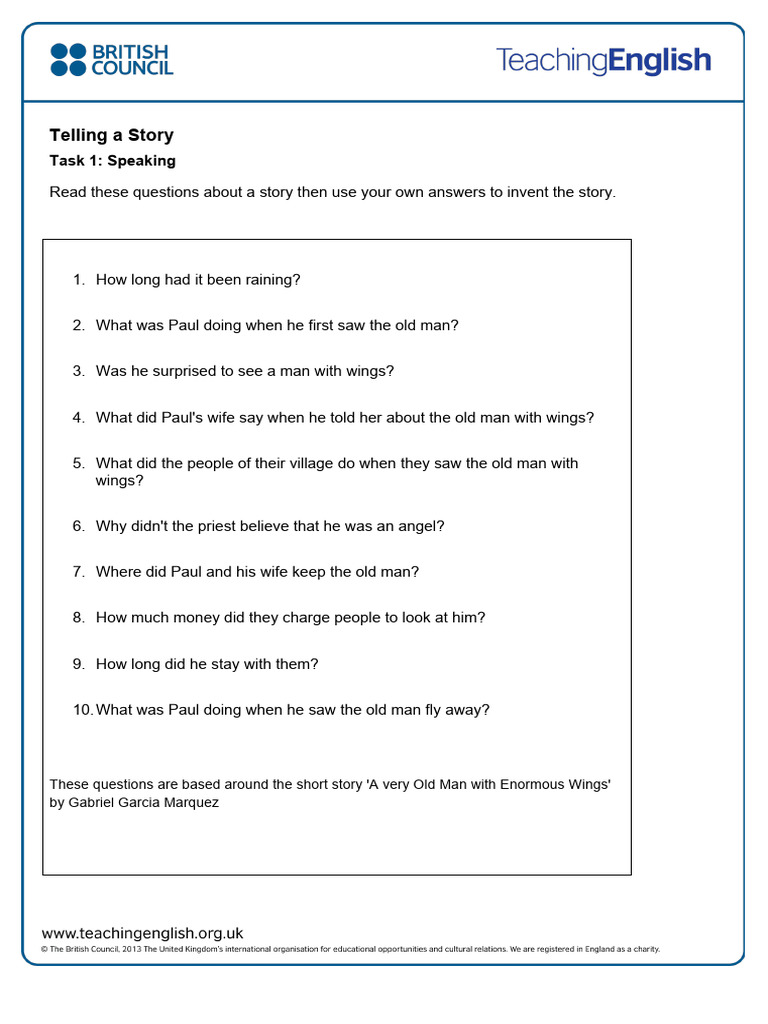 Telling A Story Student Worksheet - 0 | PDF