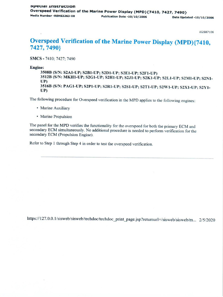 MPD Overspeed Test | PDF