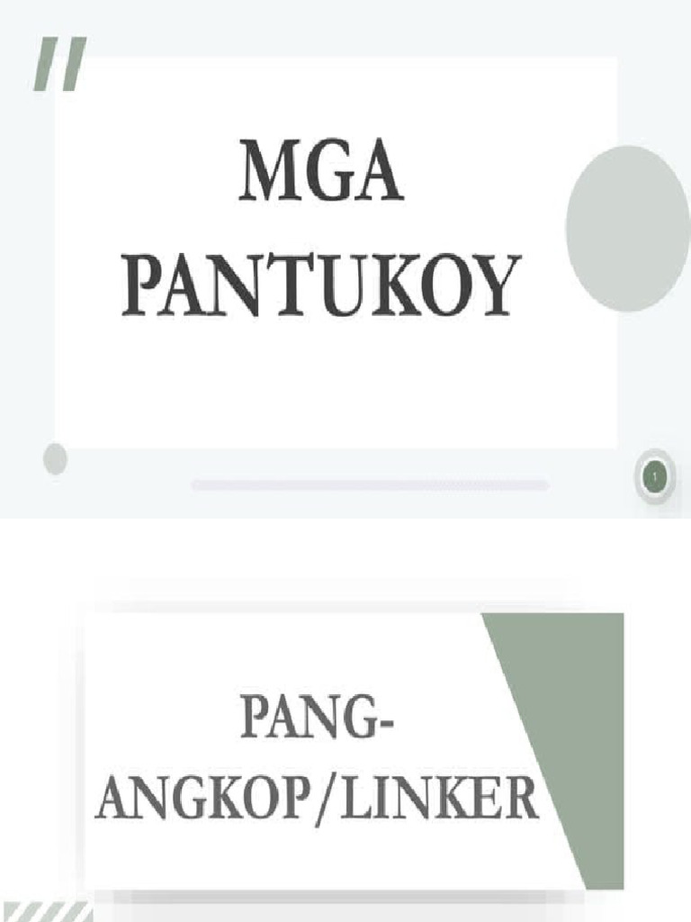 Filipino Mga Pantukoy | PDF