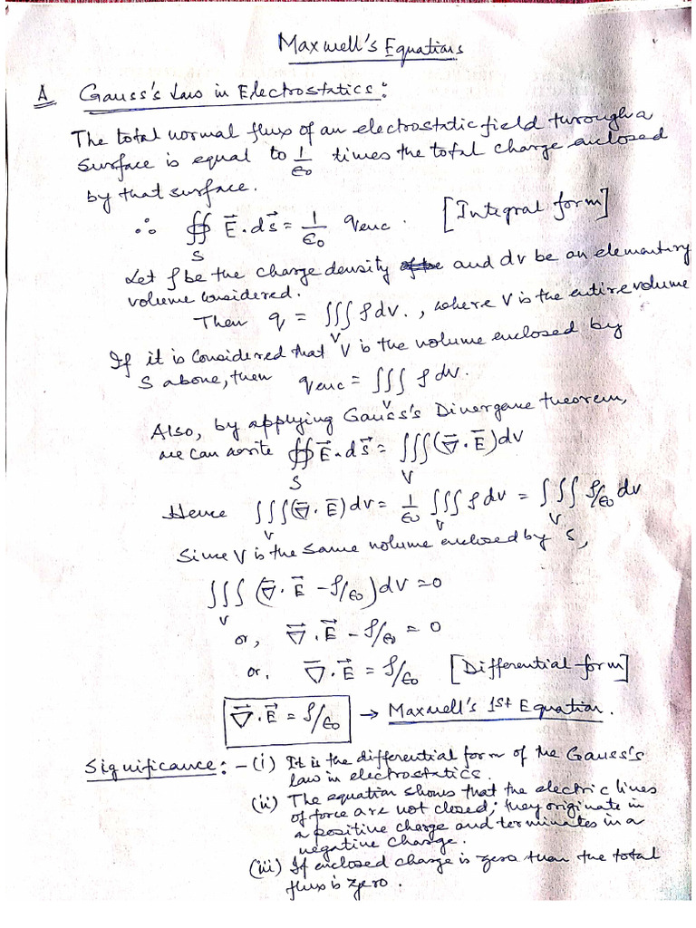 02 - Maxwell-S Equation - Notes | PDF