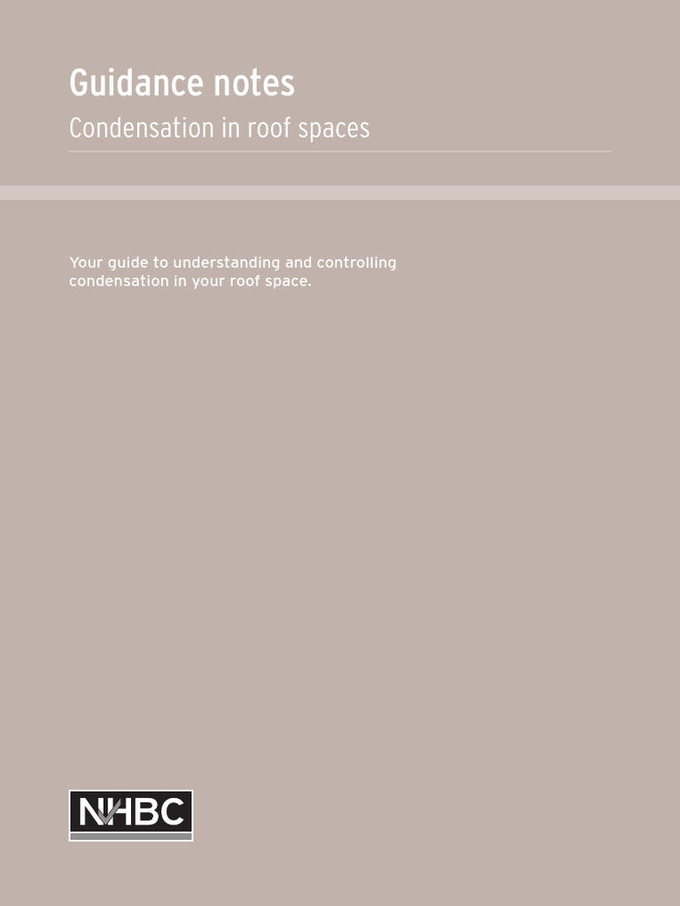 Condensation Control in Roof Spaces | PDF | Roof | Water Vapor