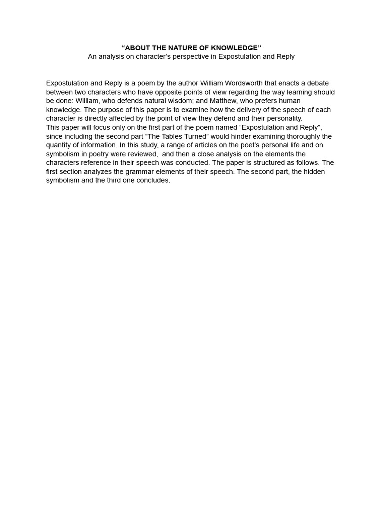 About The Nature of Knowledge | PDF