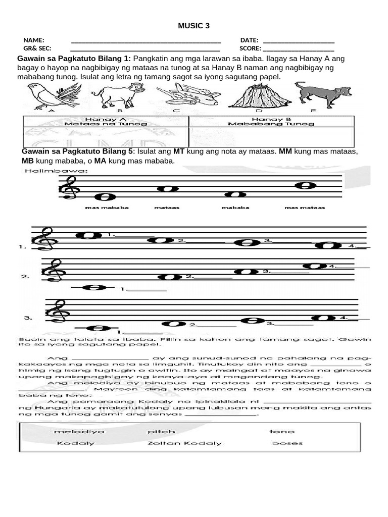 Mapeh q2 Worksheet | PDF