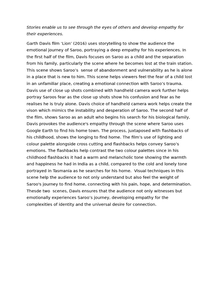 Garth Davis lion paragraph | PDF