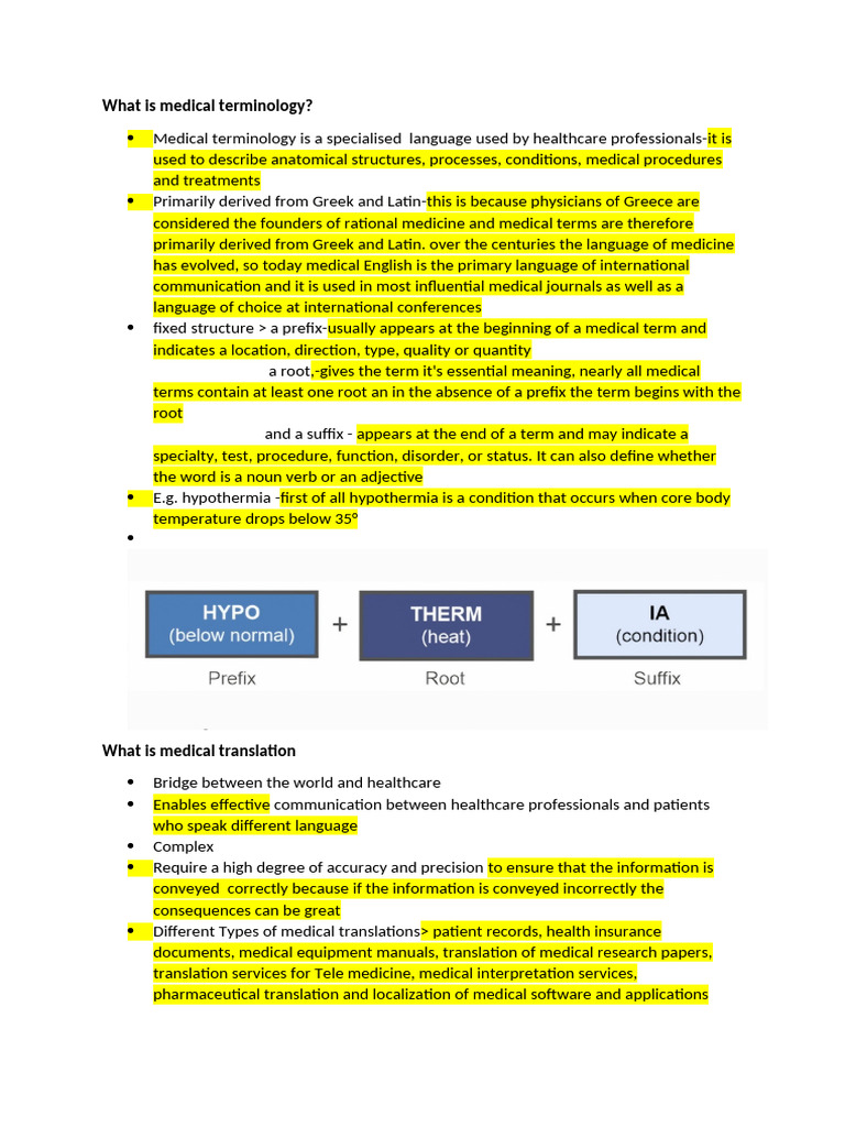 Translating Med Term Notes | PDF | Translations | Medical Error